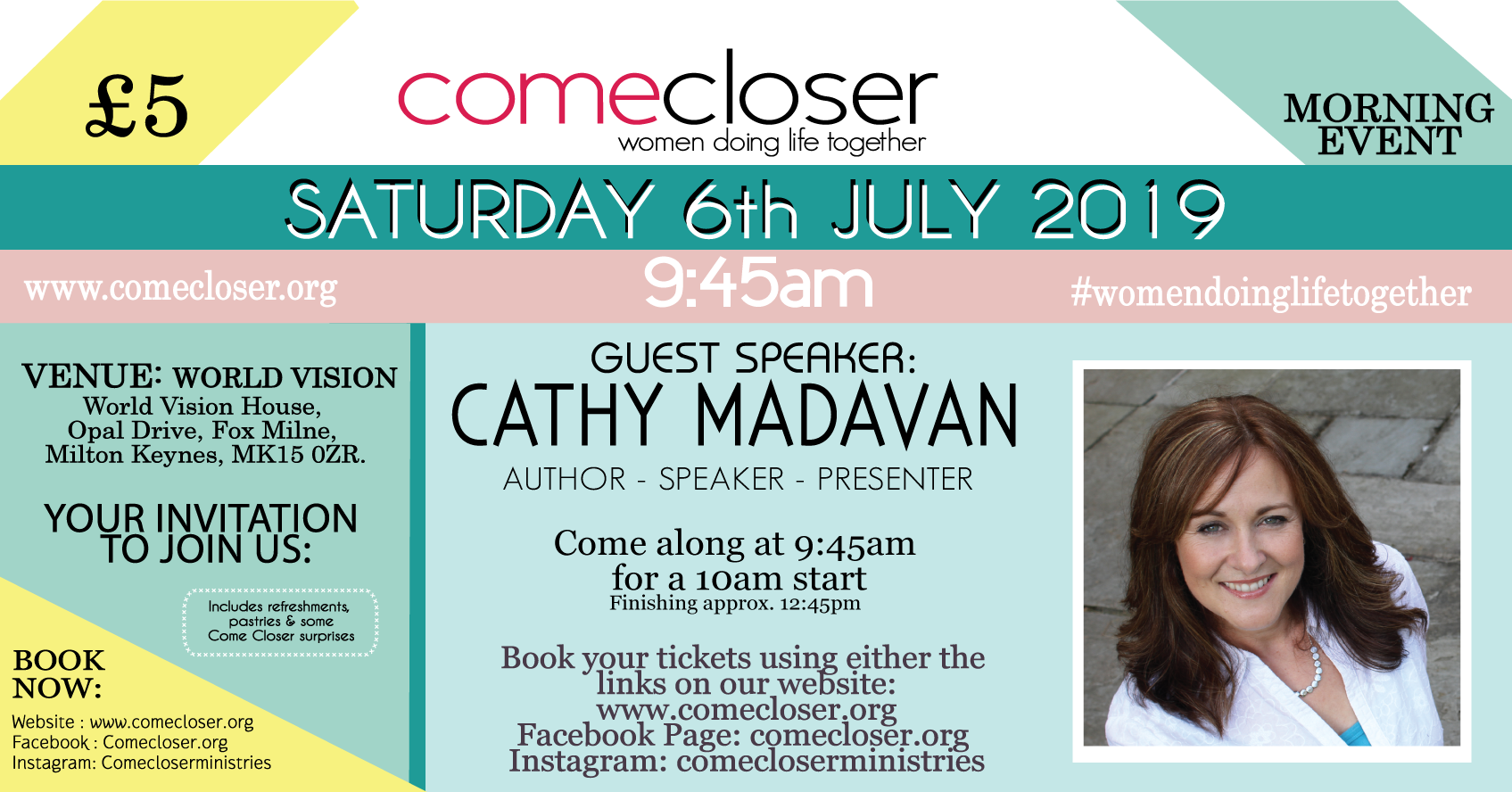 July 6th 2019 – Come Closer with Cathy Madavan morning – Come Closer
